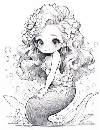 Mermaid Coloring Pages - The Poppy Jar